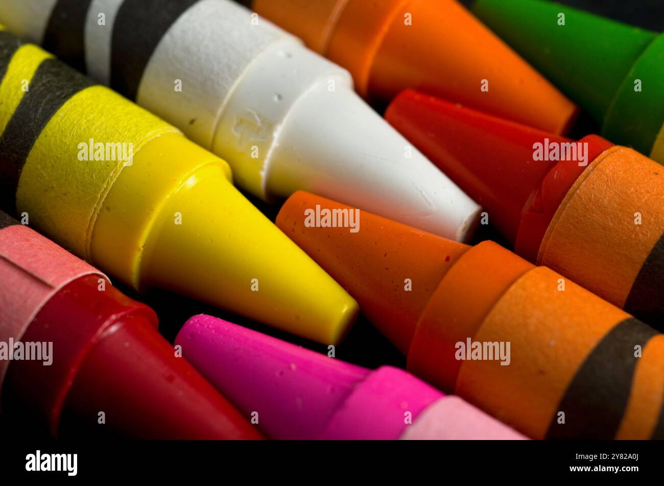 Macro Image of Coloring Crayons Tips Horizontal Stock Photo - Alamy