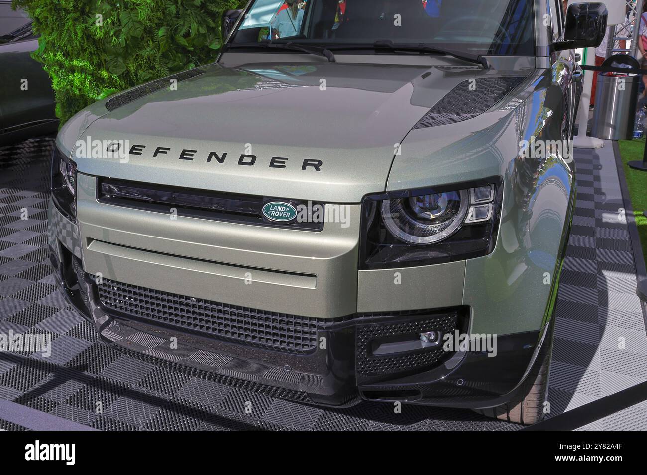 Brand new land rover defender is parked, awaiting delivery to its new ...