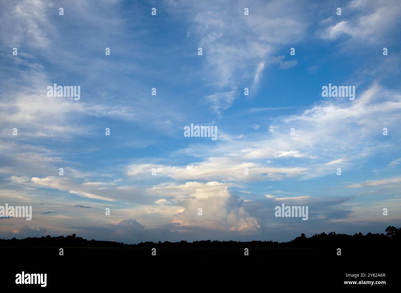 Summer Horizon with Blue Sky and Clouds Horizontal Stock Photo - Alamy