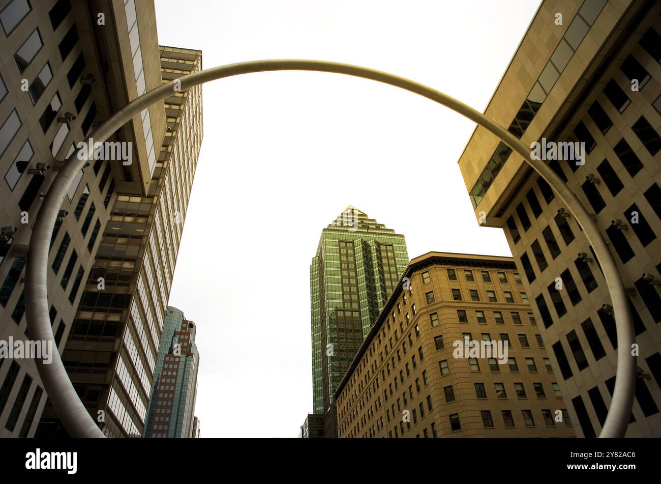 Downtown Montreal Quebec Giant Ring and Buildings Horizontal Stock ...