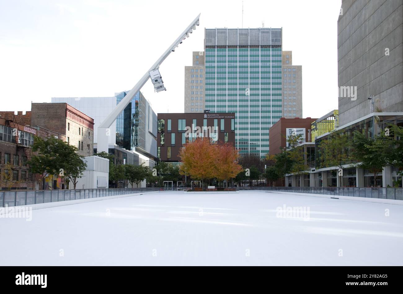 Outdoor Skating Rink in Downtown Montreal Horizontal Stock Photo - Alamy
