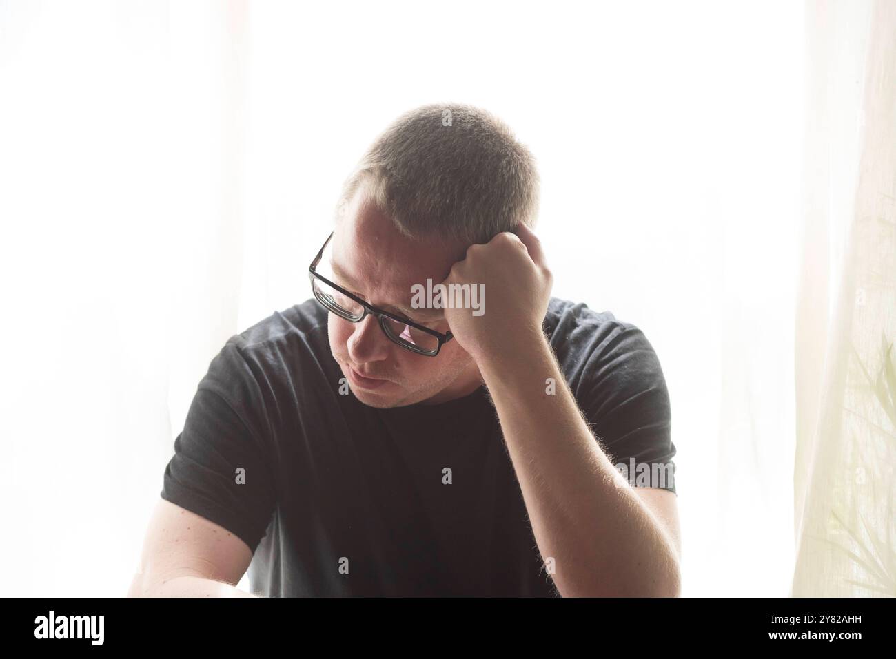 a human with thoughtful expression in the world a human are mostly full ...