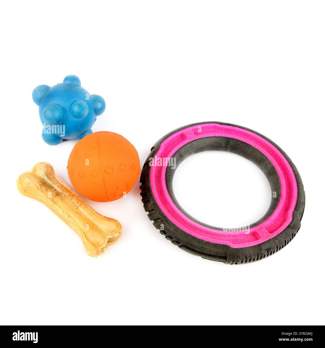 Set of dog toys isolated on white background. Collage Stock Photo - Alamy