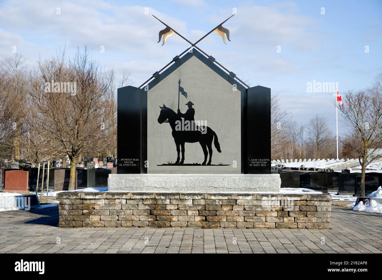 Royal Canadian Mounted Police Monument in Canadian Cemetery Horizontal ...
