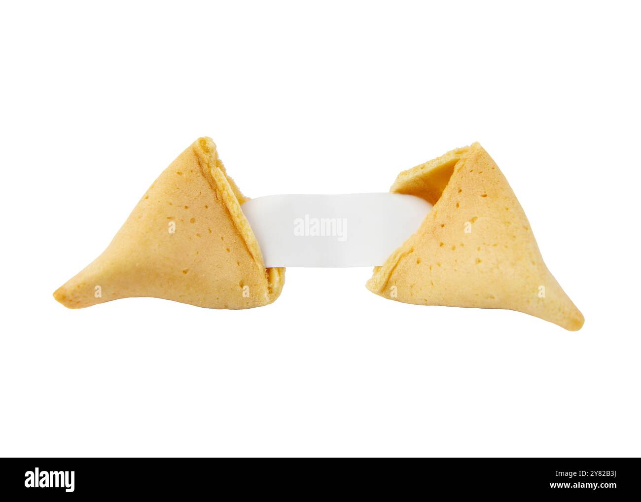 Opened fortune cookie with a empty piece of paper inside, a "fortune ...