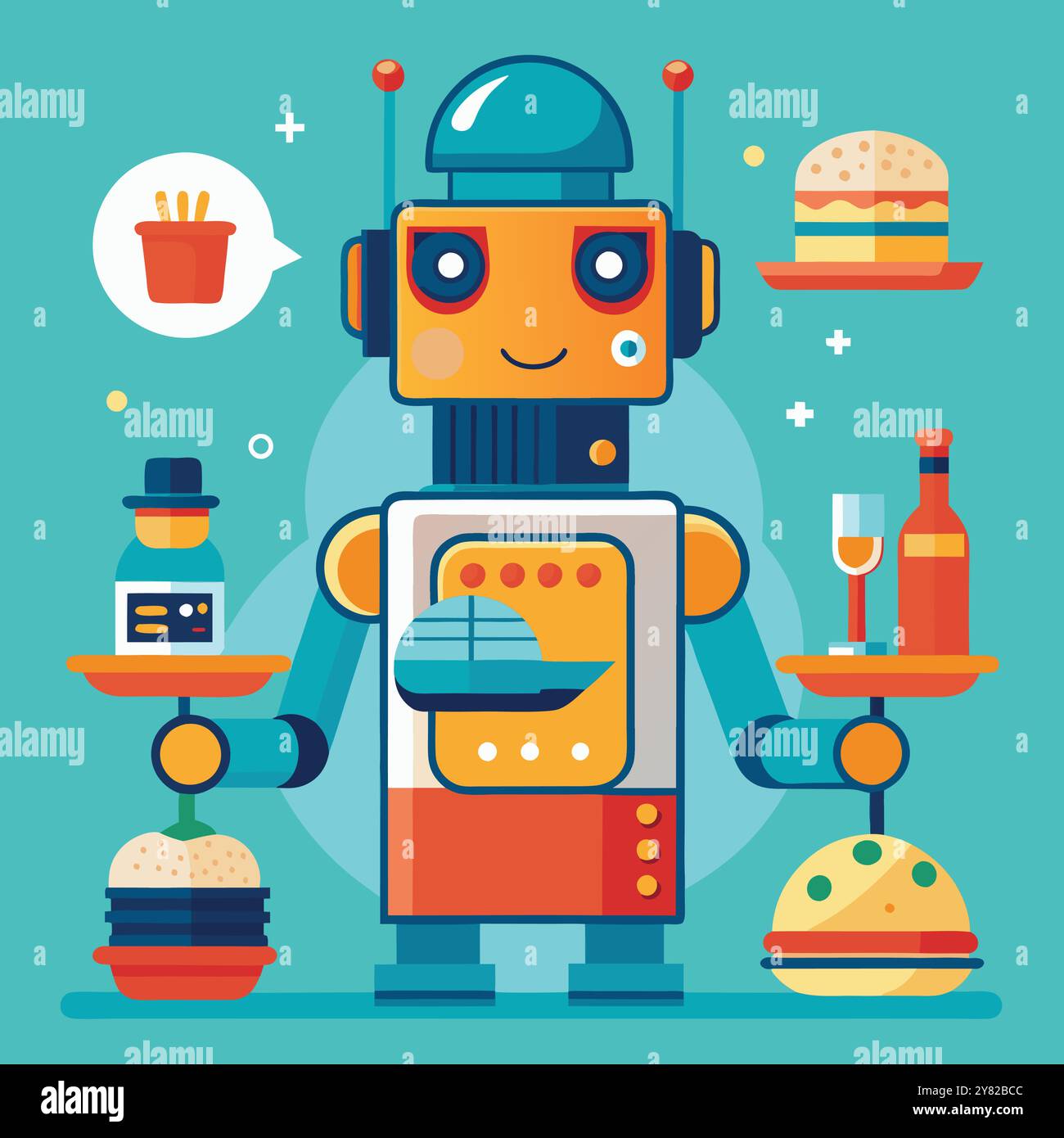 Hospitality bot vector vectors hi-res stock photography and images - Alamy