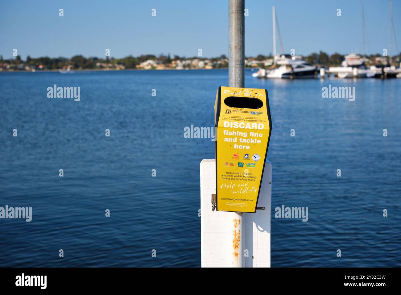 A bin provided to encourage fishers to use it to protect wildlife in ...