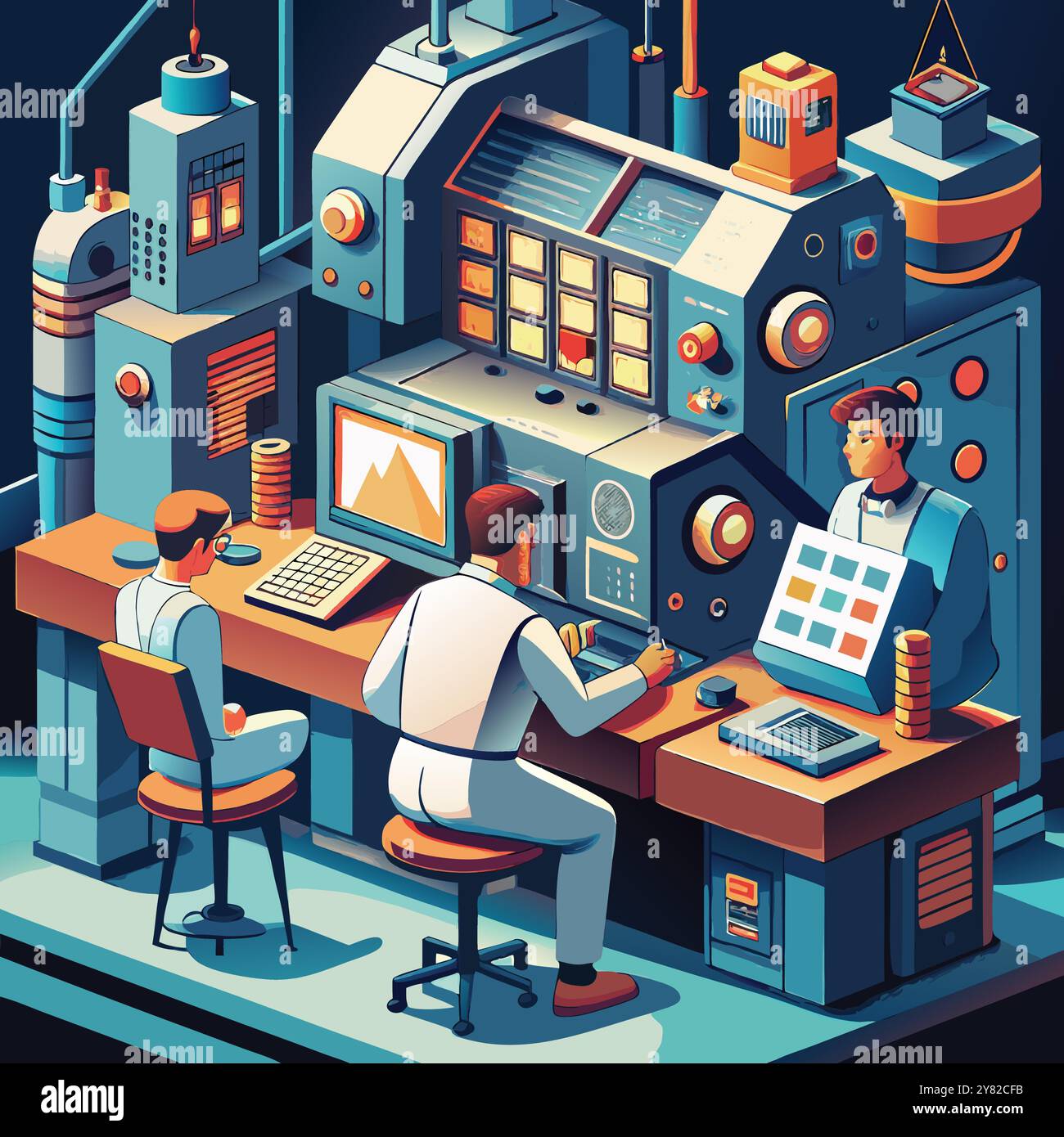 Two computer data science engineers Stock Vector Images - Alamy