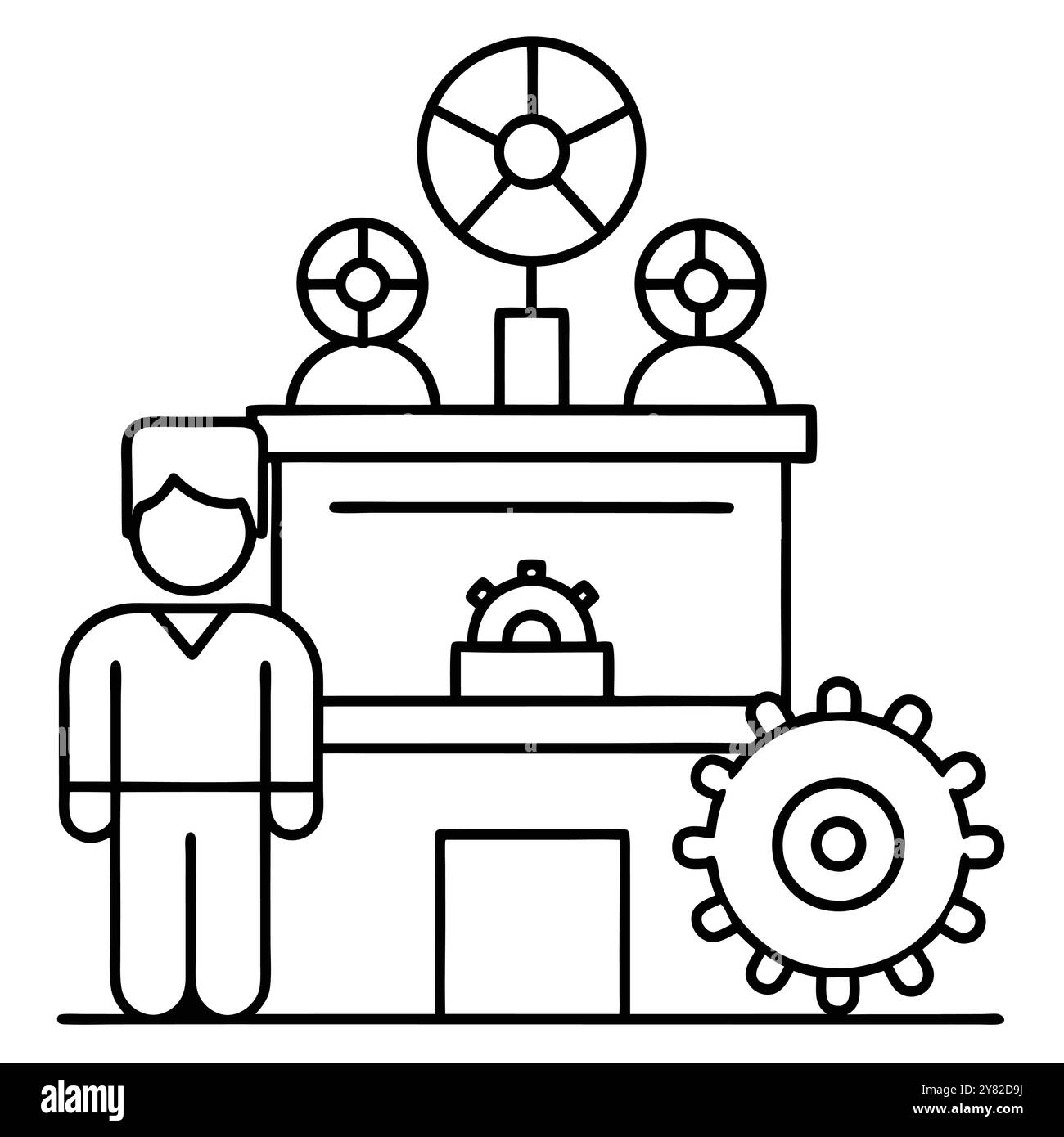 Concept depicting person standing Black and White Stock Photos & Images ...