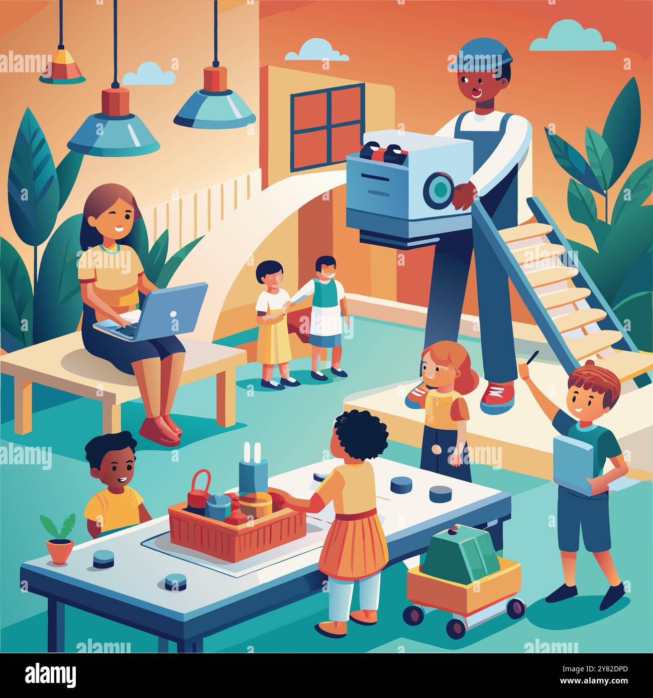 Diverse educational environment Stock Vector Images - Alamy