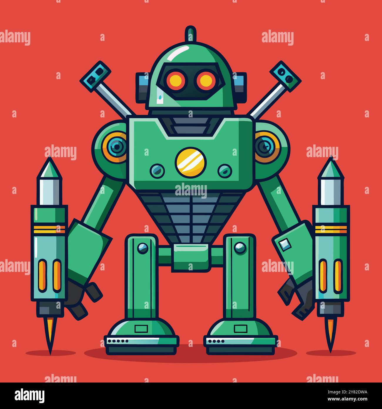 A friendly. green robot with large. expressive eyes and a charming ...