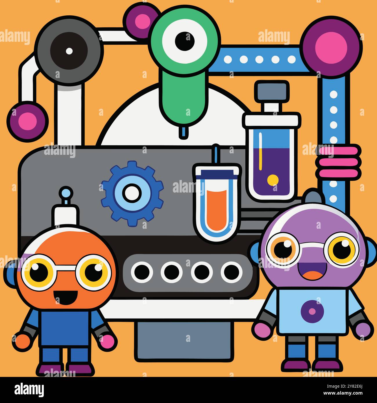 Two orange cartoon characters green hi-res stock photography and images ...