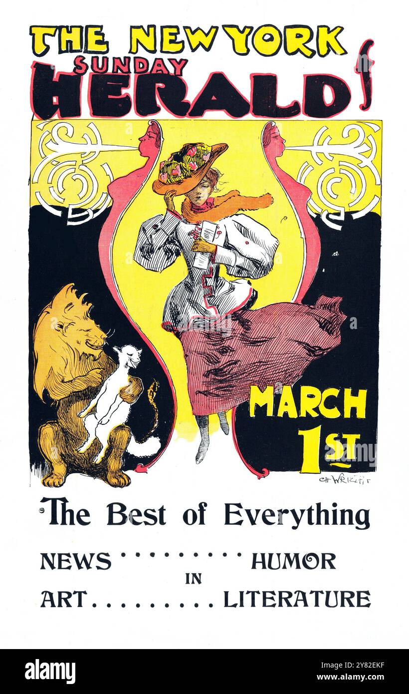 Advertisement poster for The New York Sunday Herald, poster, Charles ...