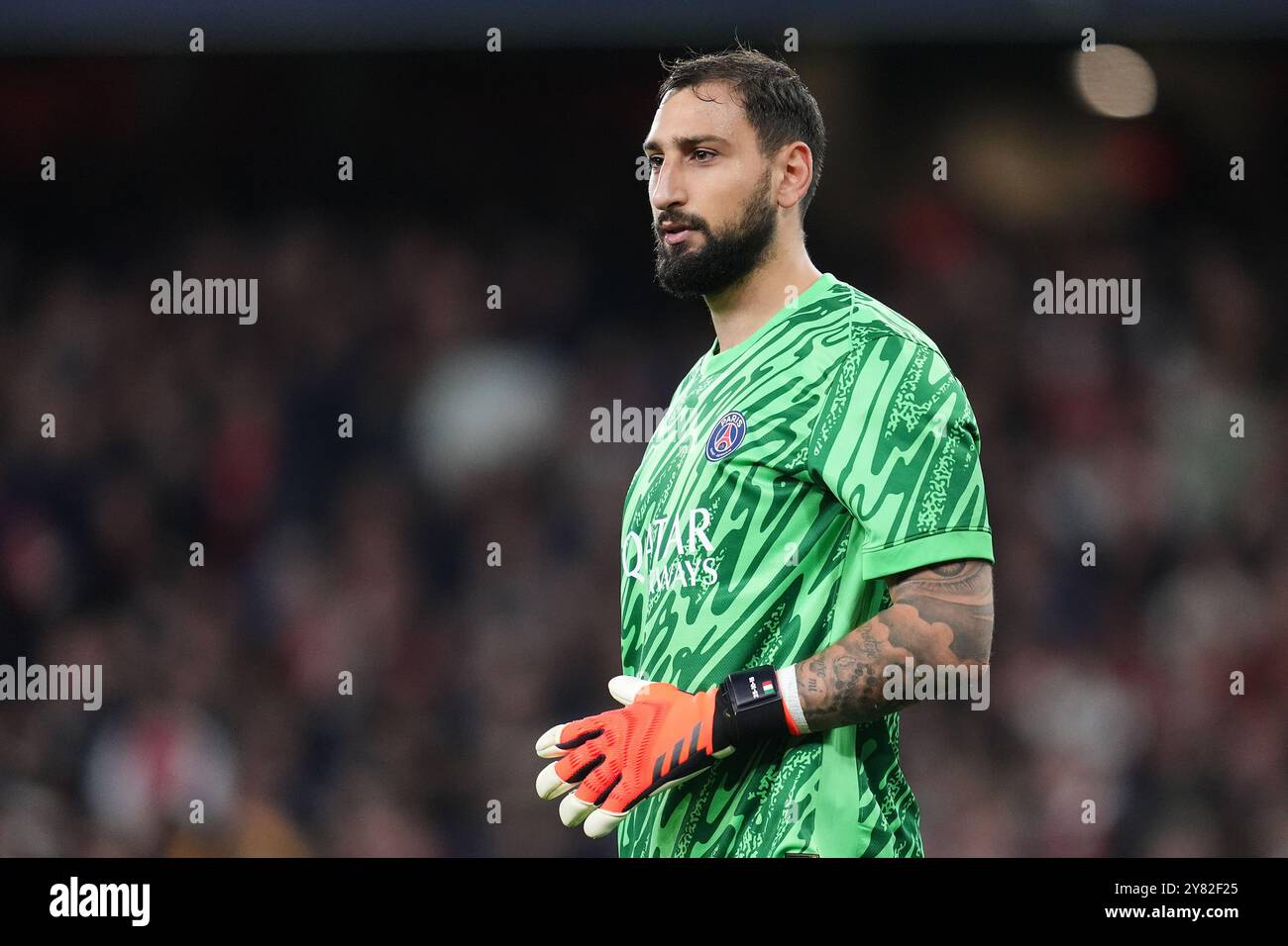 Paris Saint Germain goalkeeper Gianluigi Donnarumma during the UEFA ...