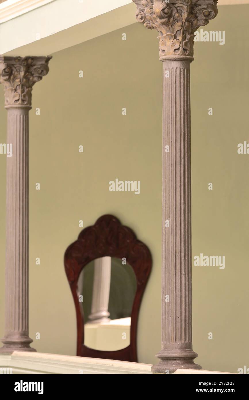 767 Gorgeous indoor decoration -vintage mirror- of a former textile ...