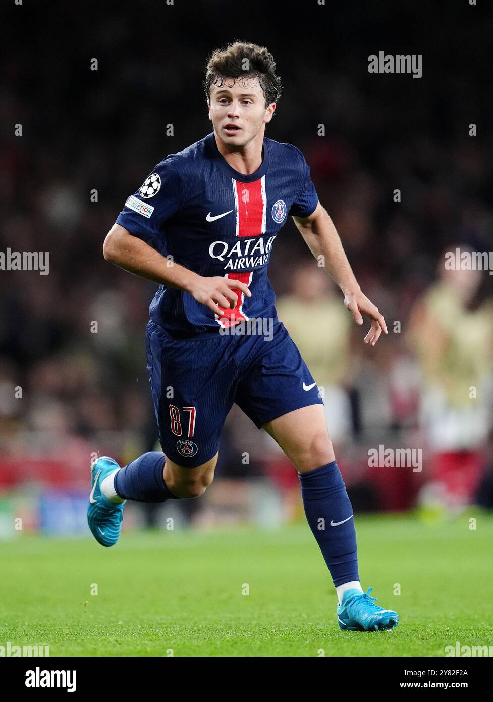 Paris Saint Germain's Joao Neves during the UEFA Champions League match ...