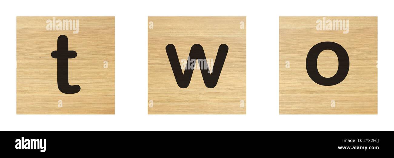 Two word with wood blocks Stock Photo - Alamy