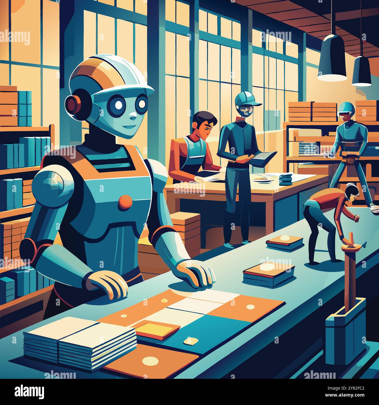 Ai in logistics illustration Stock Vector Images - Alamy