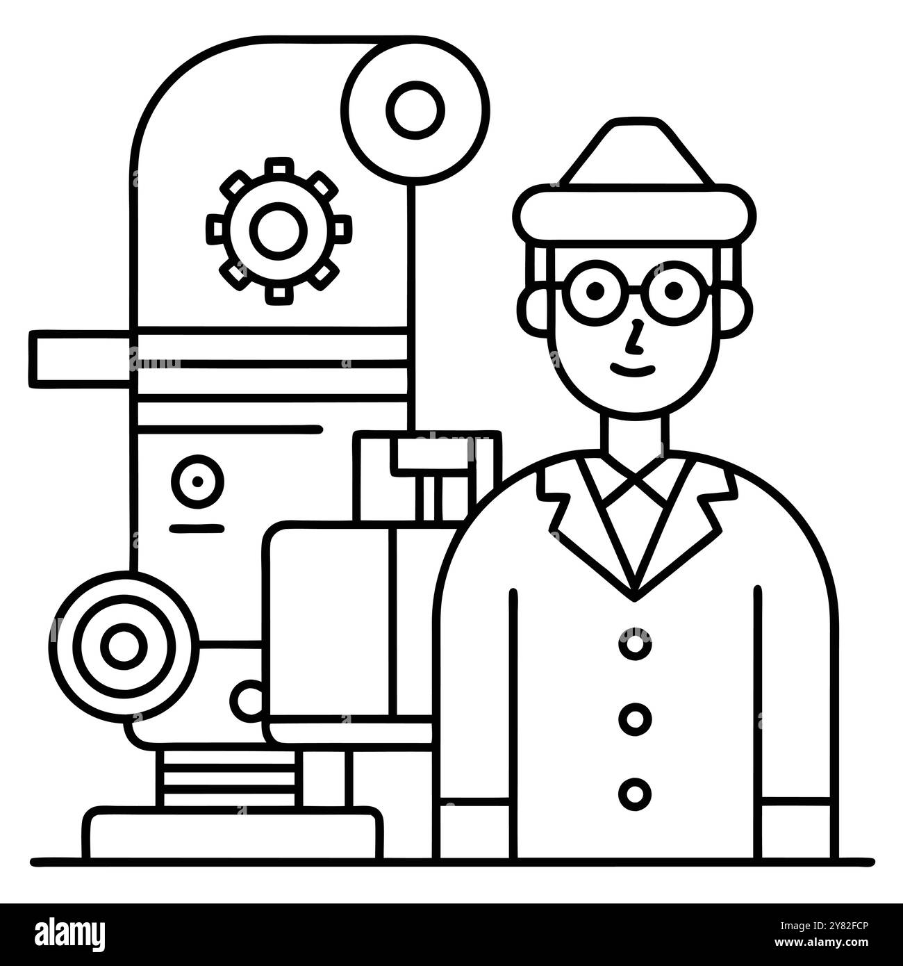 Ai workforce vector vectors Black and White Stock Photos & Images - Alamy