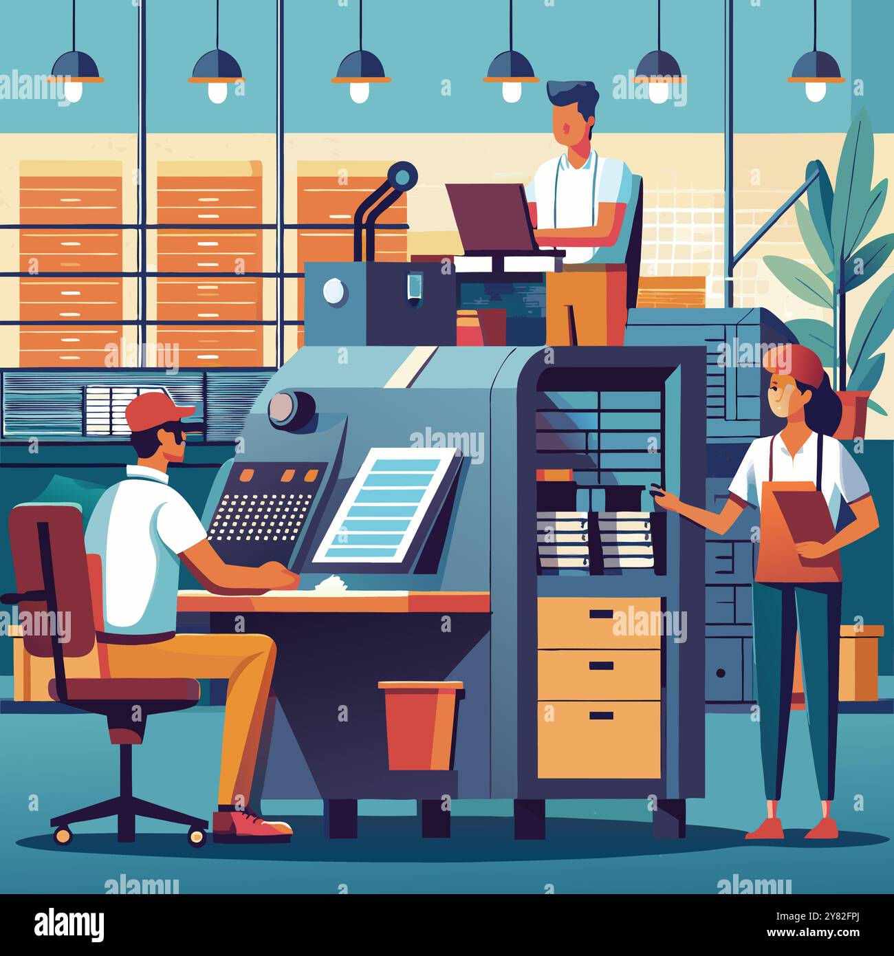Vibrant work environment Stock Vector Images - Alamy