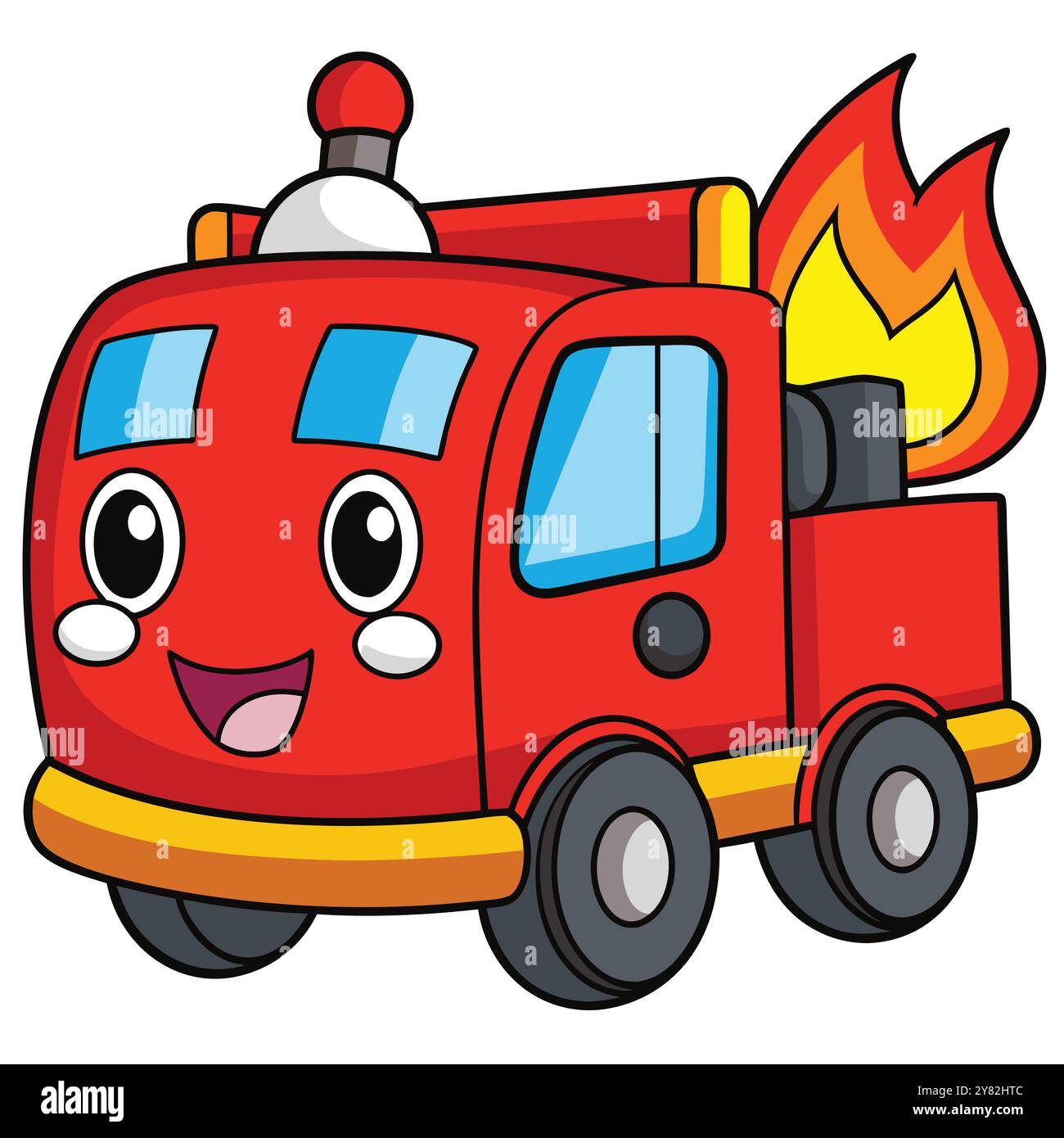 Cute Fire Truck Drawing Red Fire Truck Cartoon Red Fire Truck