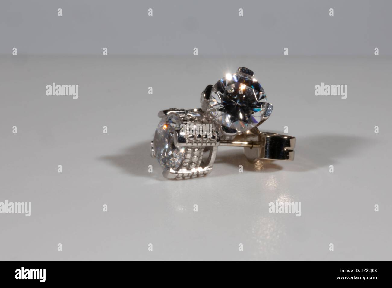 Diamond earrings. Big diamond earrings, large solitaire earrings on ...