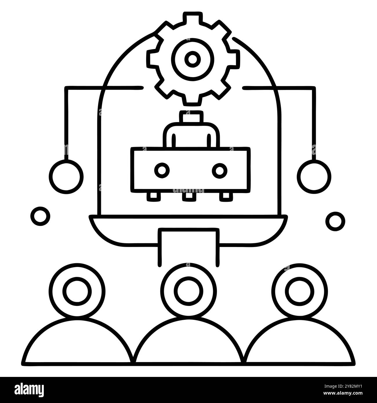 Ai in workplace vector vectors Black and White Stock Photos & Images ...