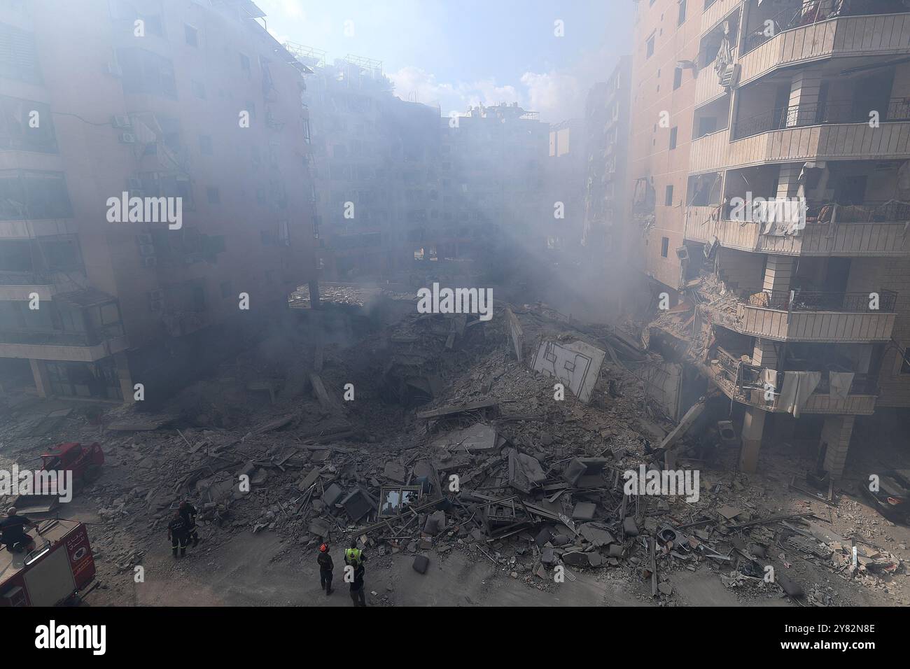 Beirut, Lebanon. 2nd Oct, 2024. This photo shows a scene after Israeli ...