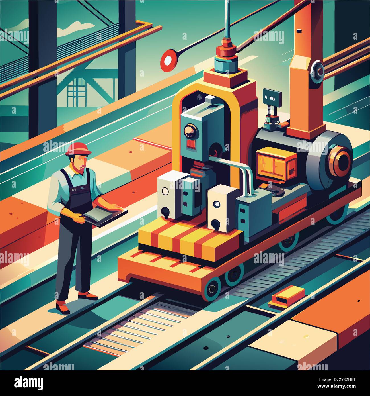 Automated vehicle guided Stock Vector Images - Alamy