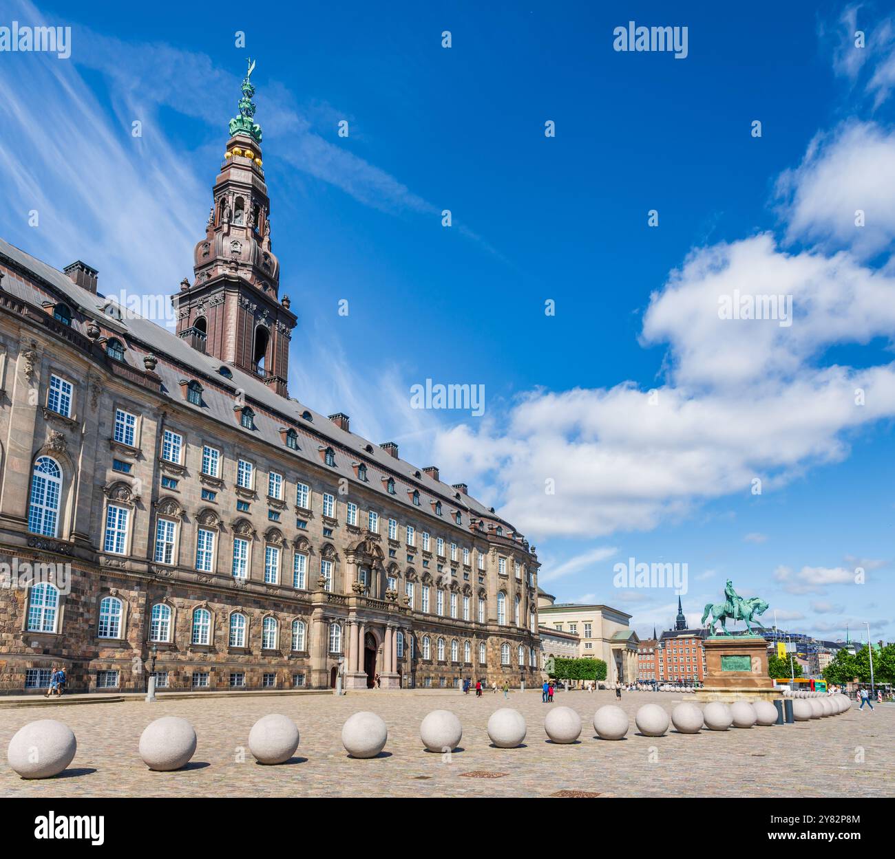 Facade of Christiansborg Palace in Copenhagen, Denmark, a royal palace ...