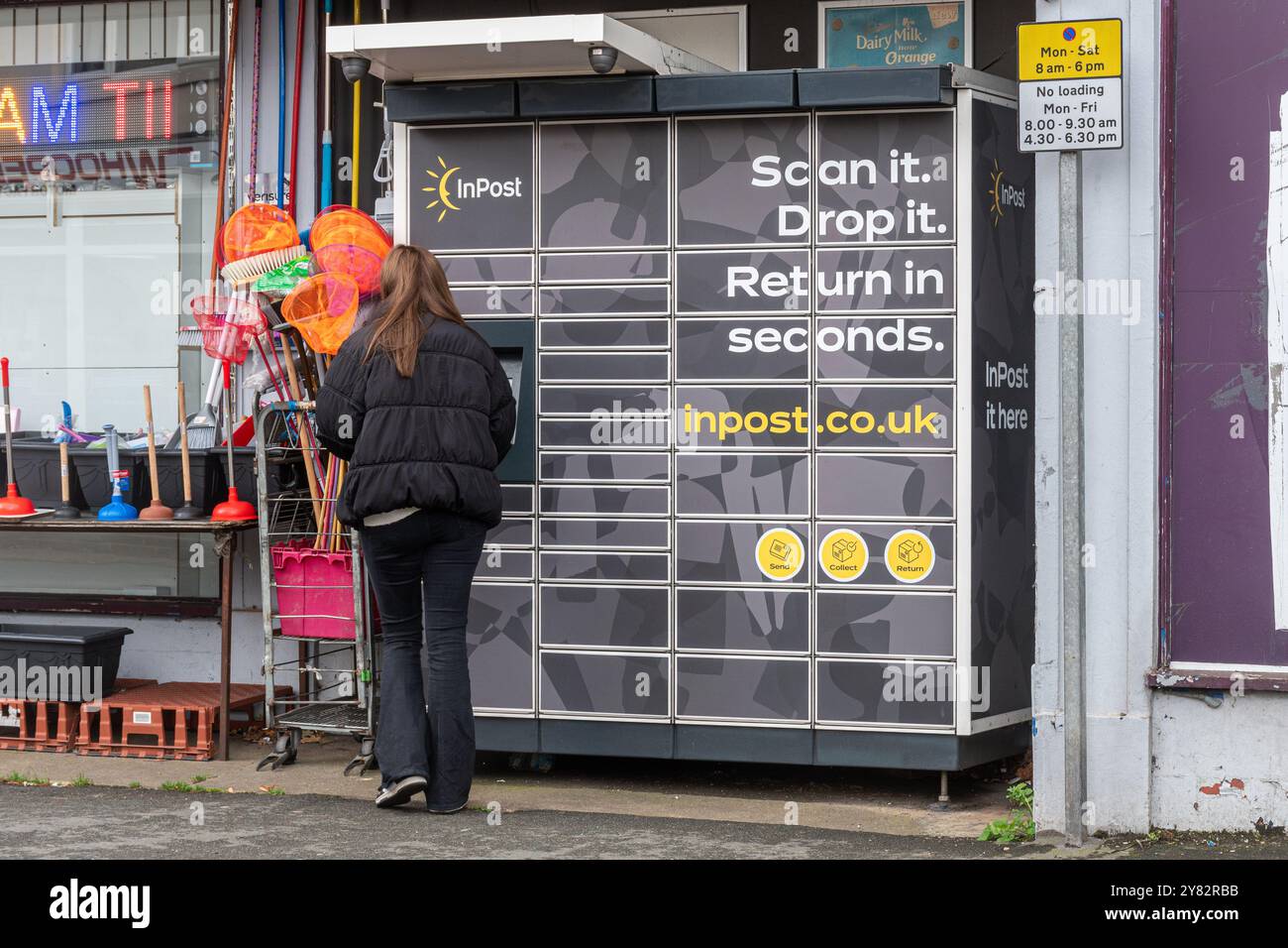 InPost parcel lockers for picking up deliveries or parcels, England, UK ...