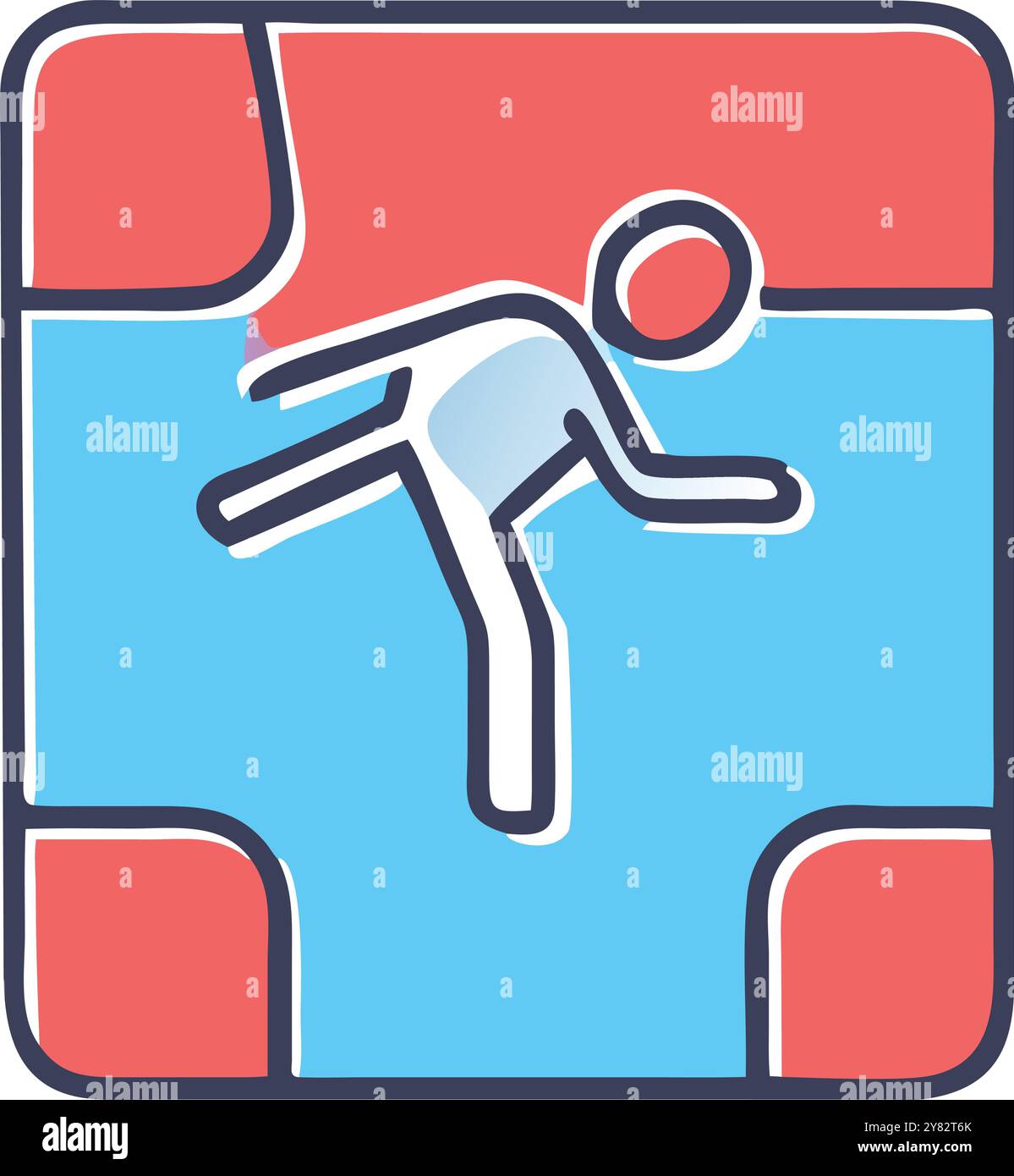 A simple. flat style icon representing a person falling. Ideal for use ...