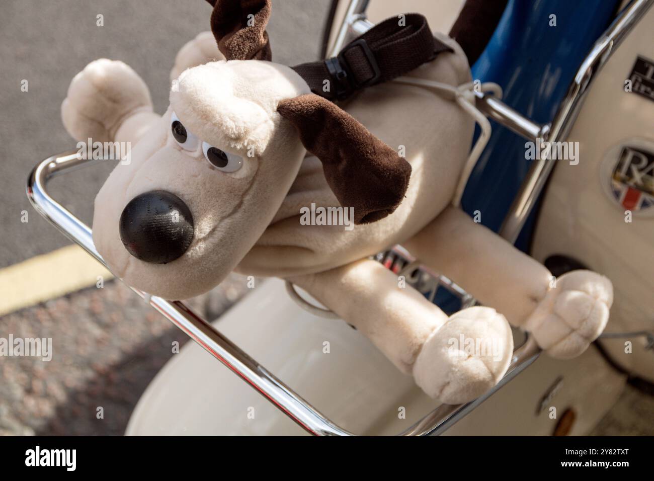 Gromit toy on the rear of a Royal Alloy Scooter. Ribble Valley Scooter ...