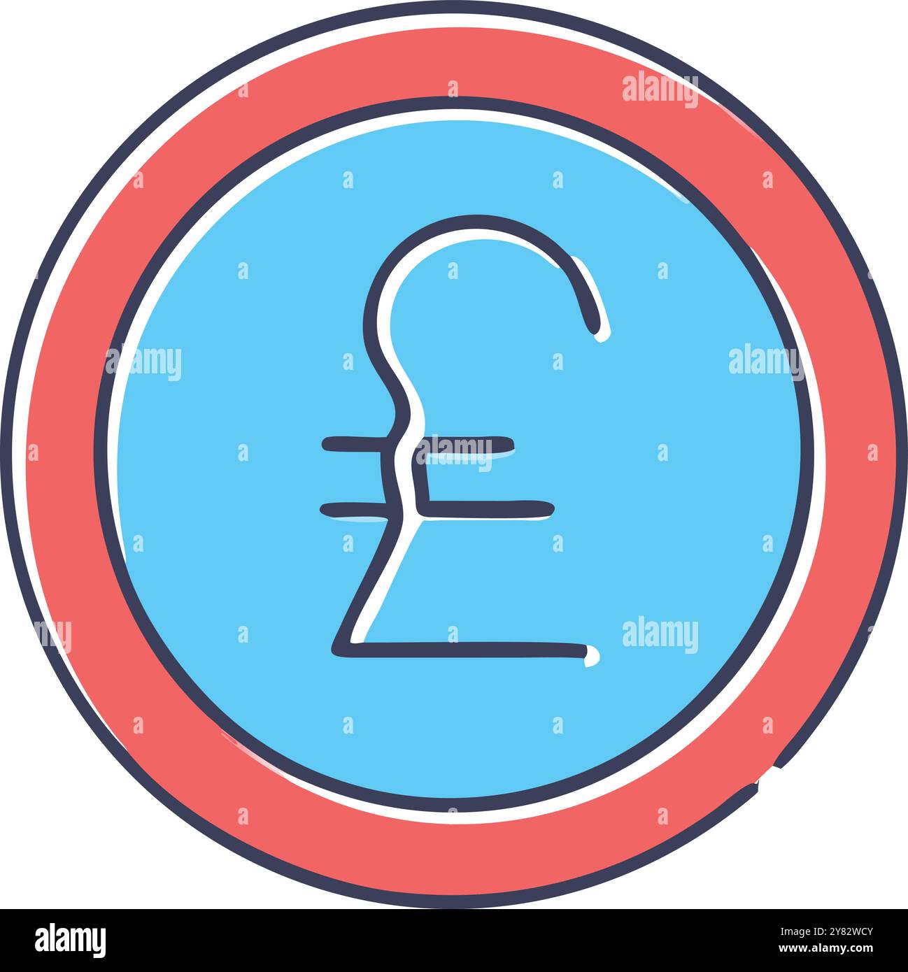 A simple and modern icon depicting the British pound sterling symbol ...