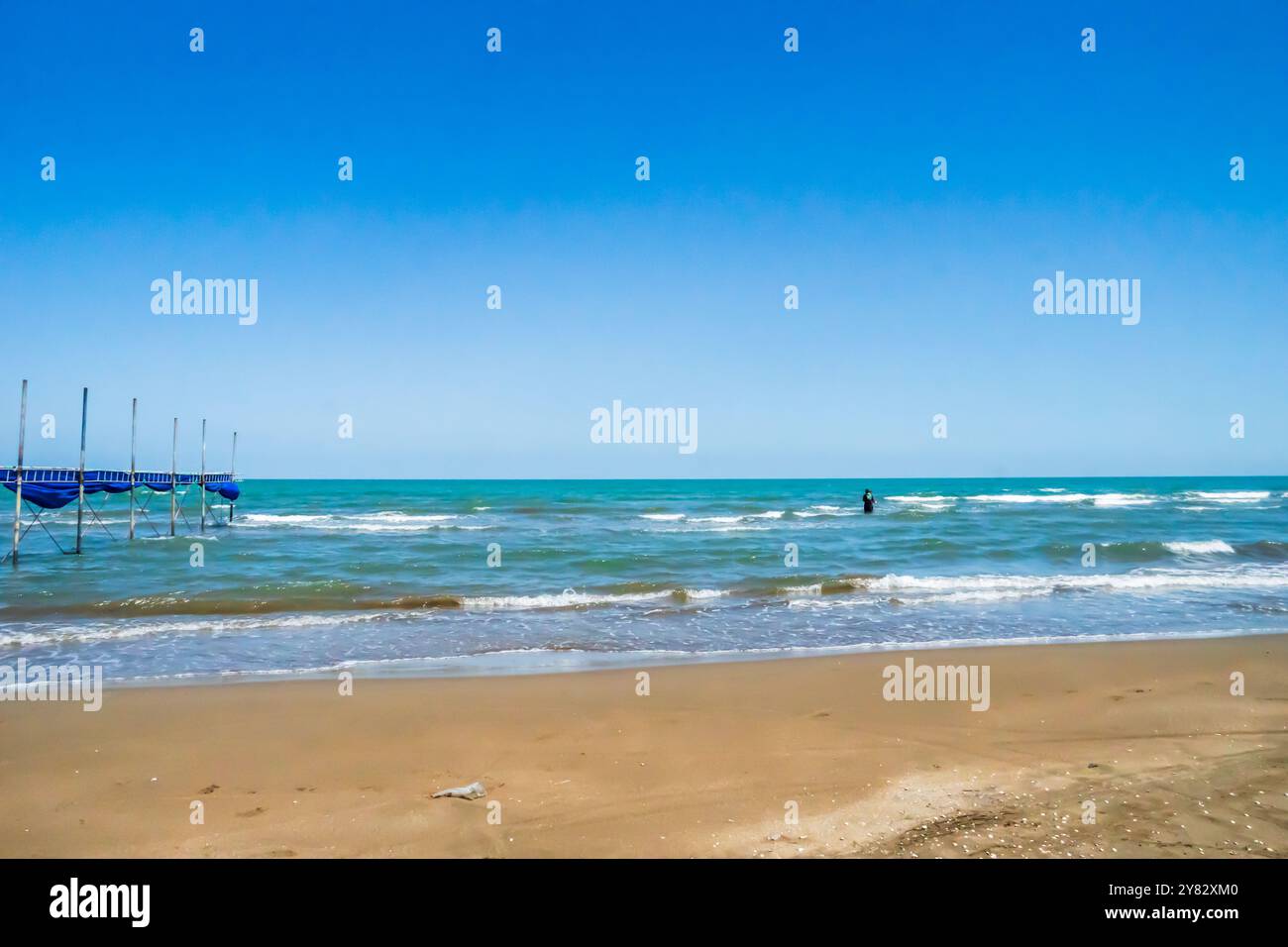 Caspian sea beach landscape Iran. Caspian seaside in Qaem Shahr, Iran ...