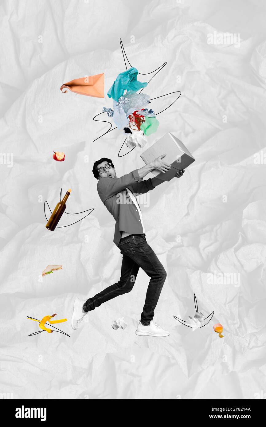 Trend artwork sketch image composite collage of ecological change ...