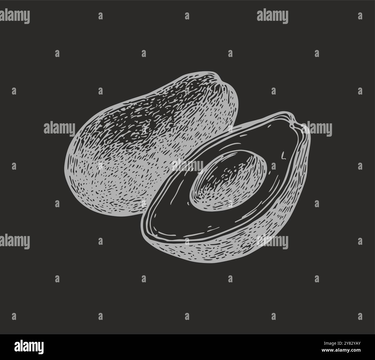 Avocado section Black and White Stock Photos & Images - Alamy