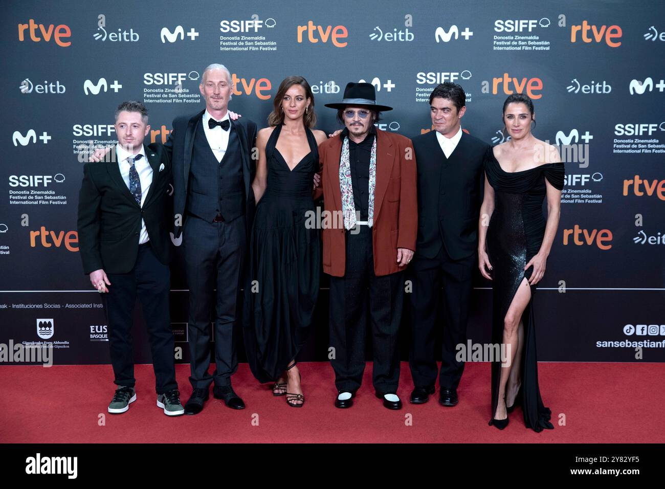 (L-R) Ryan McParland, Bruno Gouery, Antonia Desplat, Johnny Depp ...