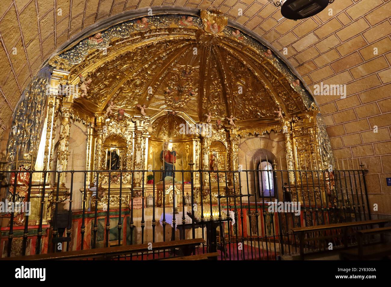 Avila, Castilla y Leon, Spain- August 18, 2024: Altarpiece of the ...