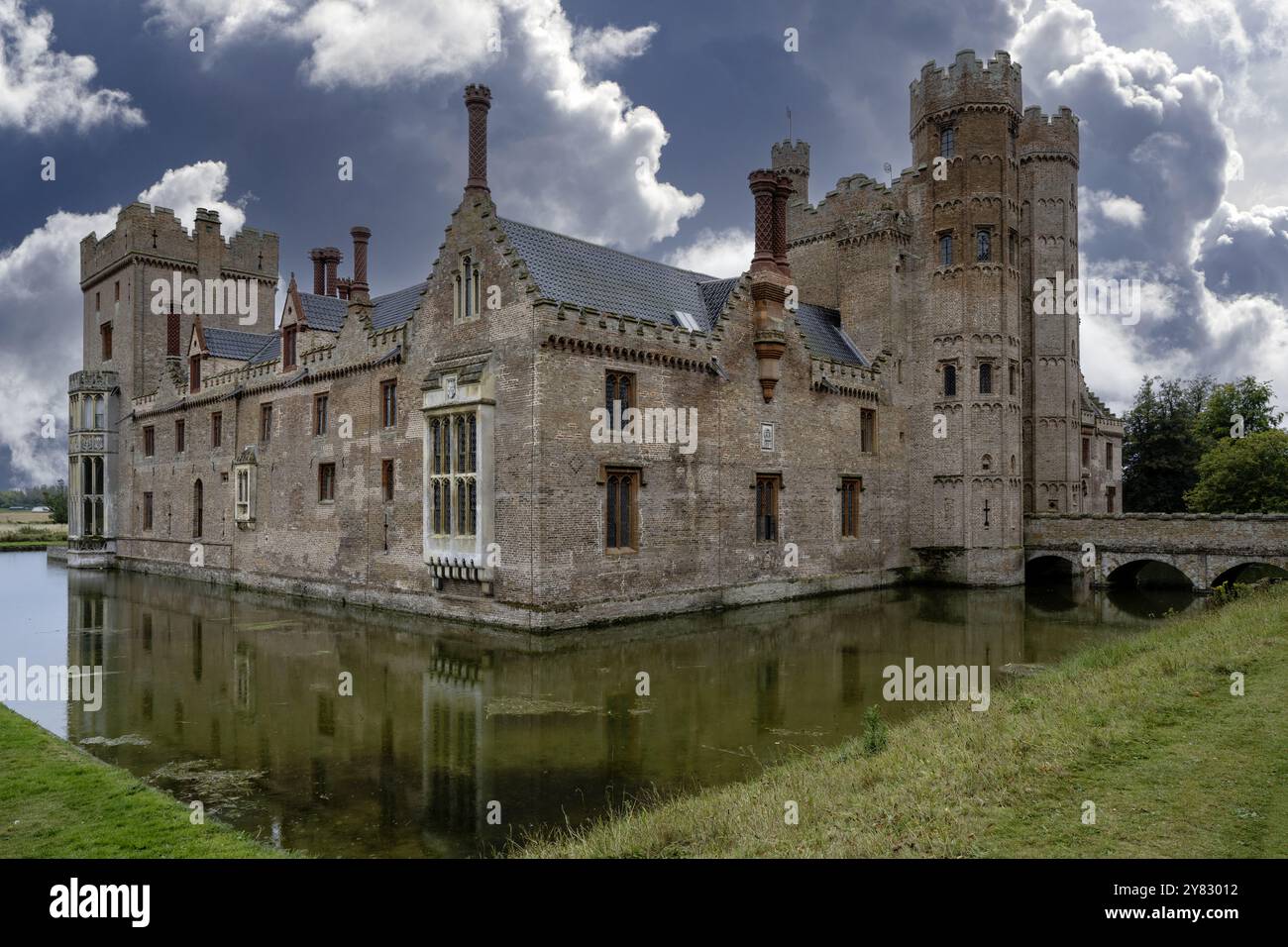 Oxburgh Hall - a moated country house in Oxborough, Norfolk, England ...