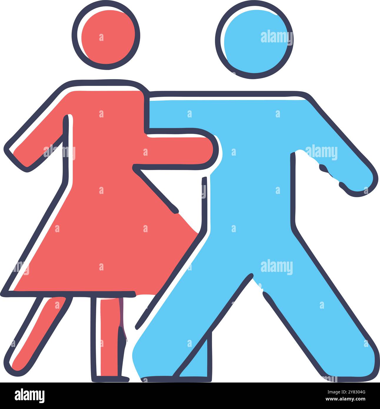 Illustration stick figure couple holding Stock Vector Images - Alamy