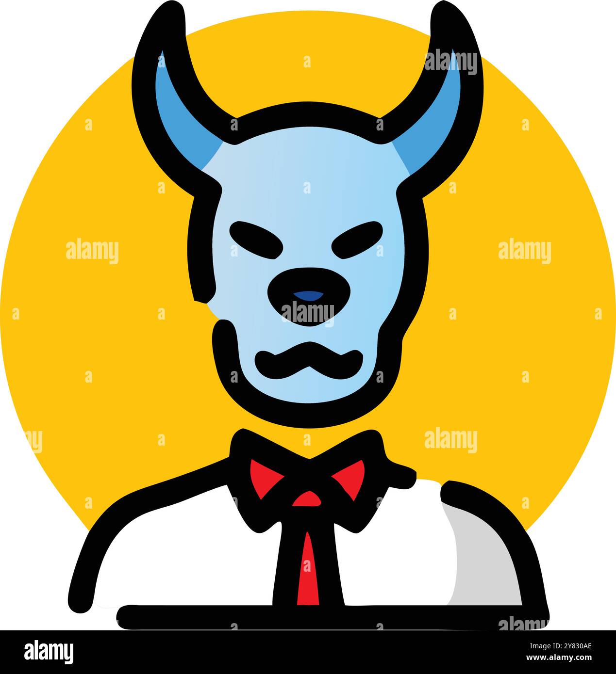 A playful. cartoon illustration of a person wearing a suit and a devil ...