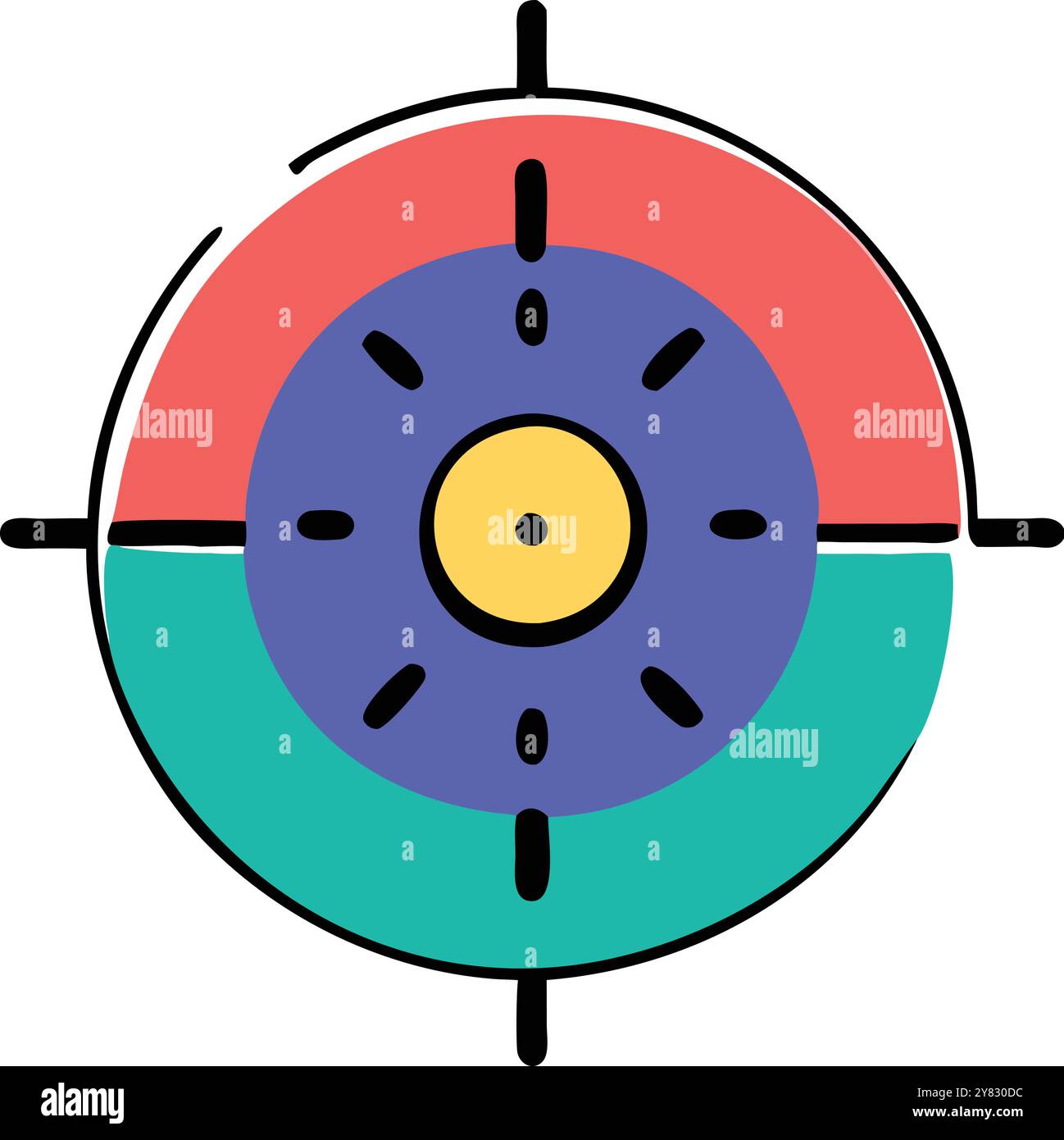 A colorful and playful target icon with a unique design. Perfect for ...