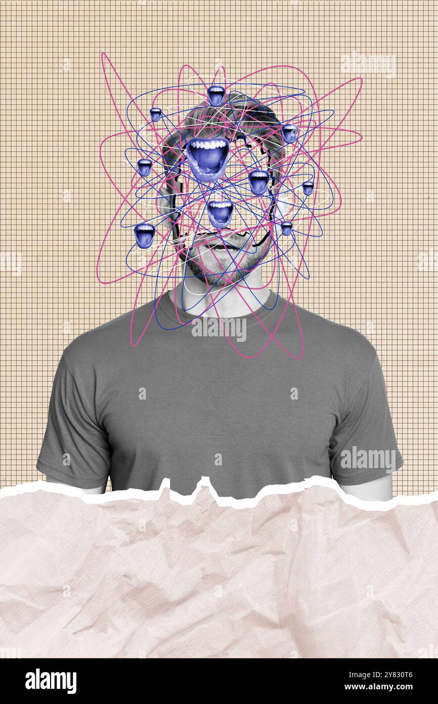 Trend artwork composite sketch image photo collage of portrait human ...