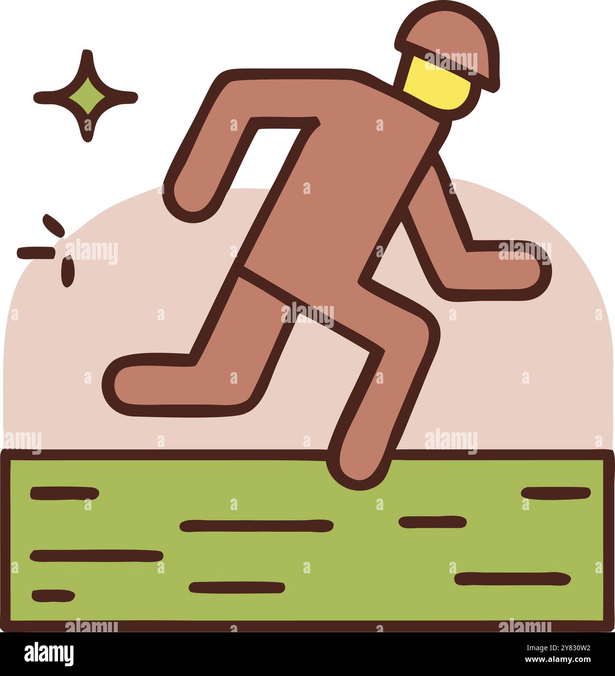 A simple. yet dynamic. illustration of a character running ...