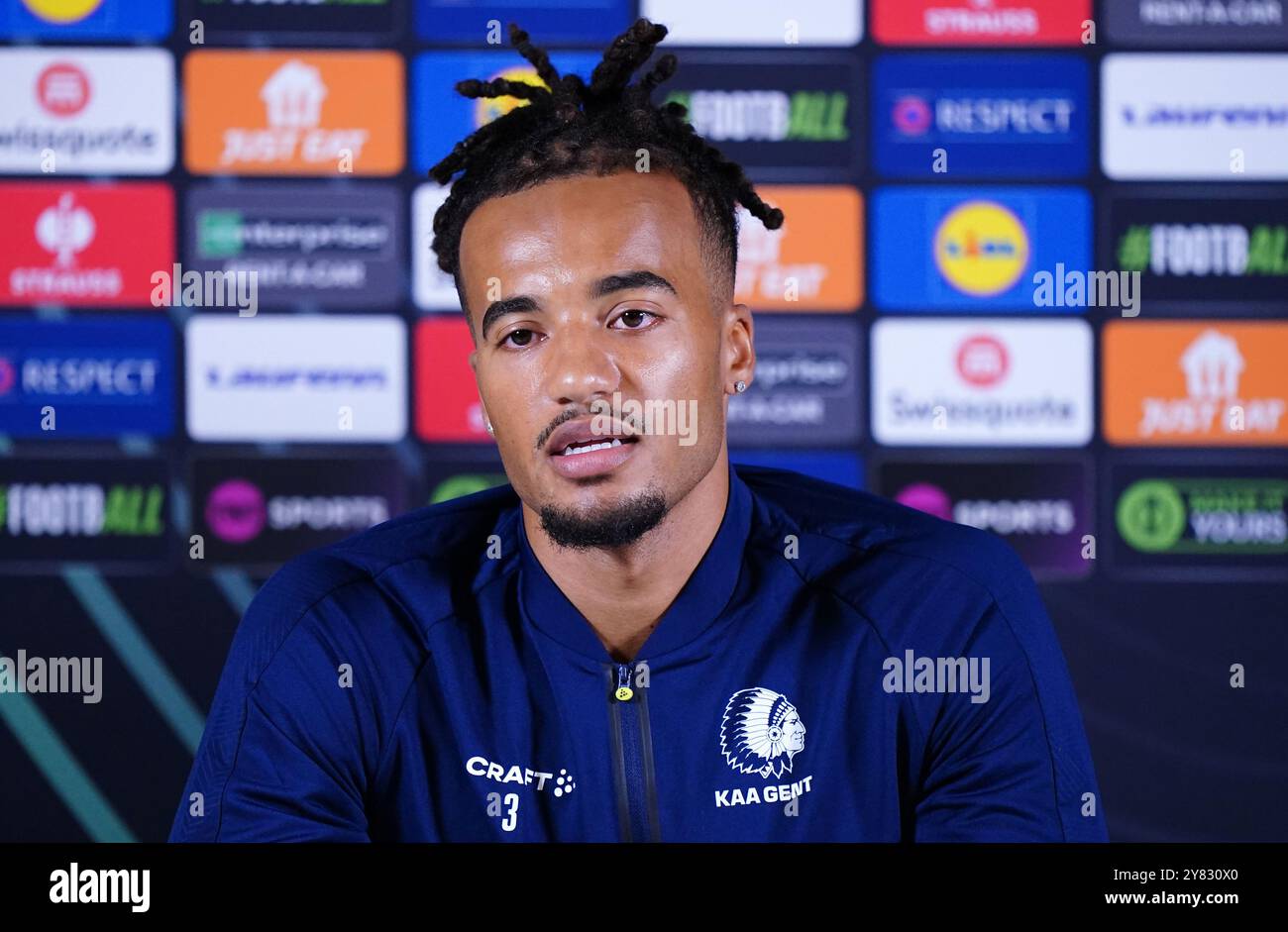 Gent's Archie Brown during a press conference at Stamford Bridge ...