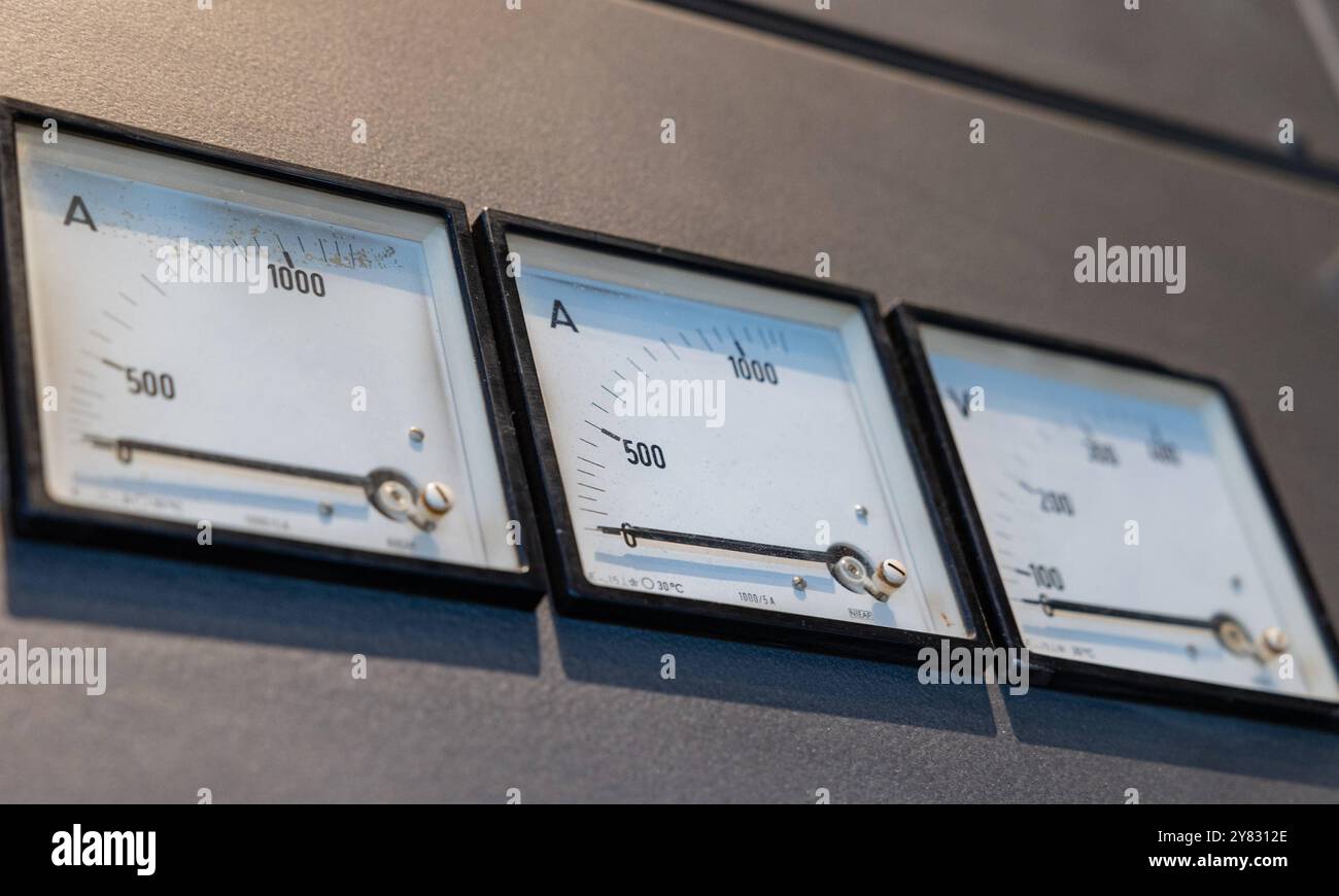 Control display for measuring the power of a machine. Old measuring ...
