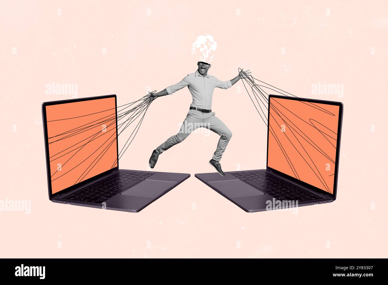 Composite trend artwork sketch image photo collage of business office ...