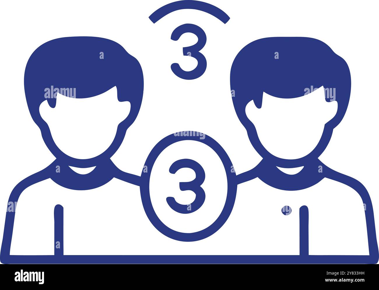 Simple and modern icon representing a group of three people. ideal for ...