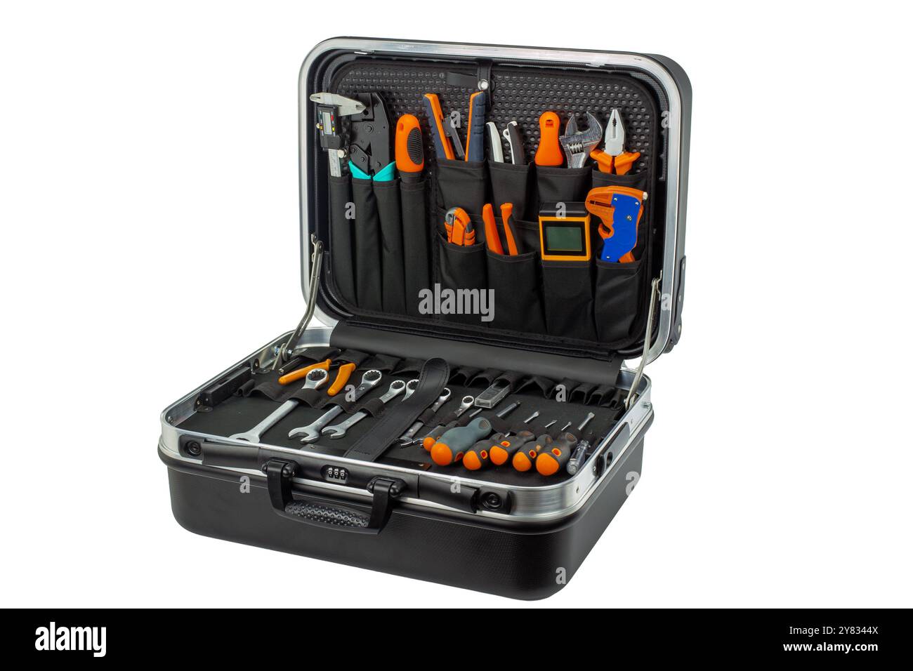 Professional tool kit in open carrying case Stock Photo - Alamy